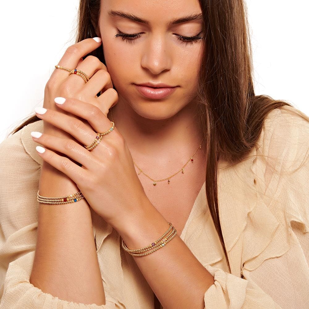 Gold Aster Blue Agate Ring - Annie Haak