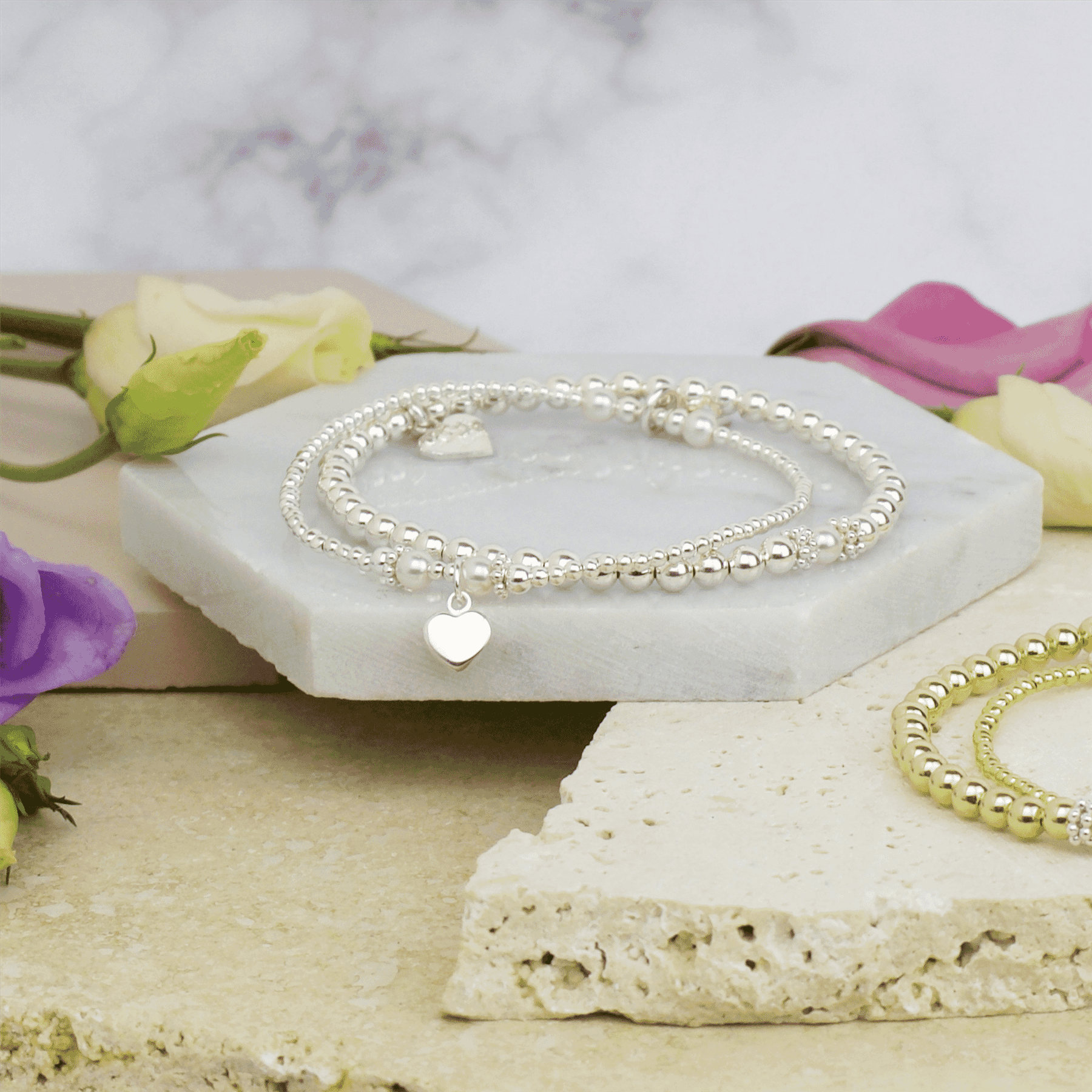 Pearly Silver Bracelet Stack featuring bestselling bracelets