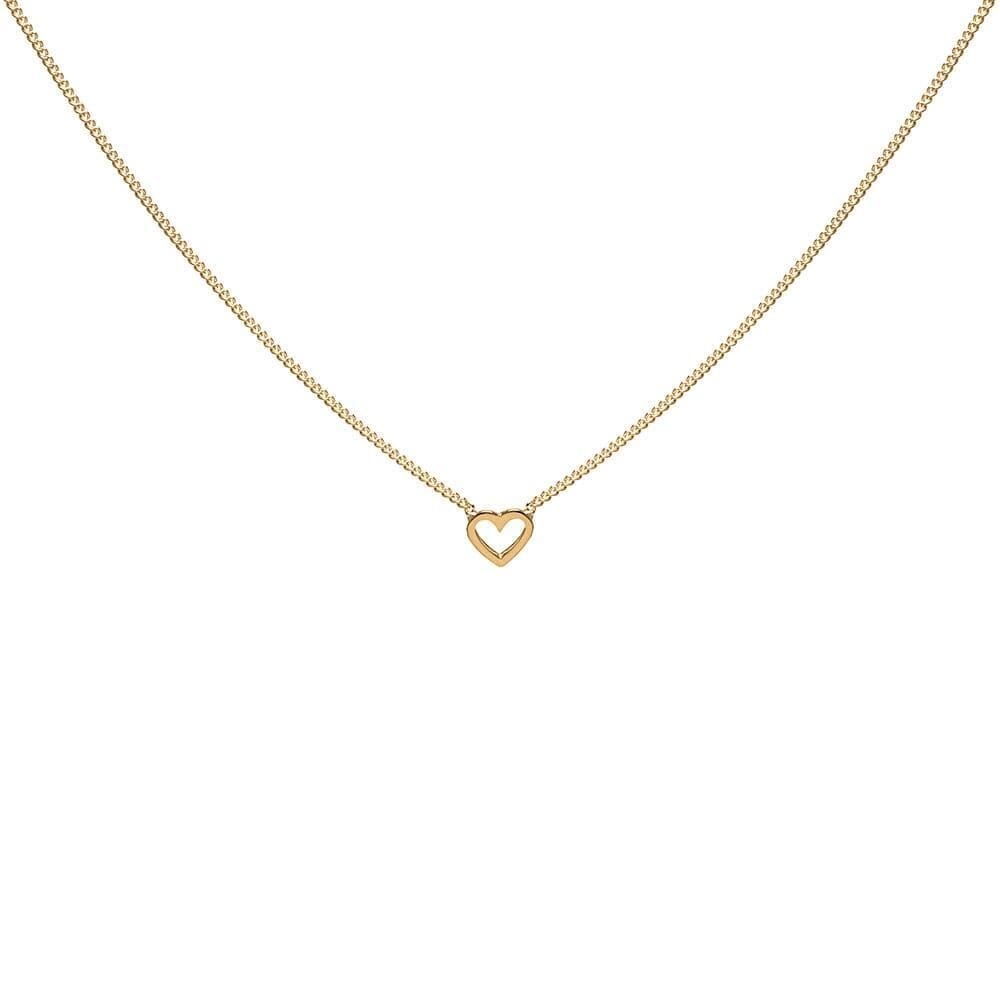 Open Heart Gold Plated Chain Necklace