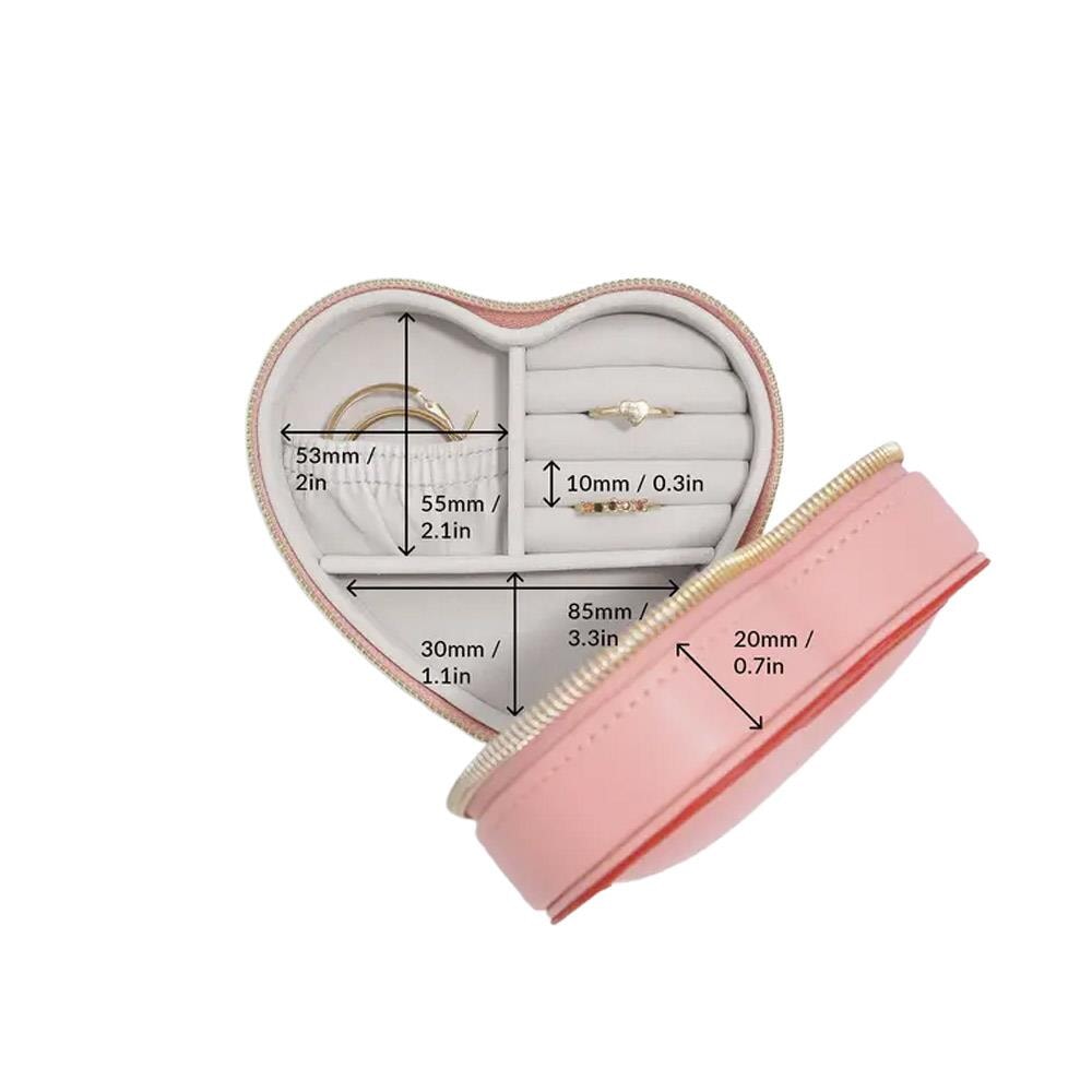 Stackers Pink Heart Travel Jewellery Box