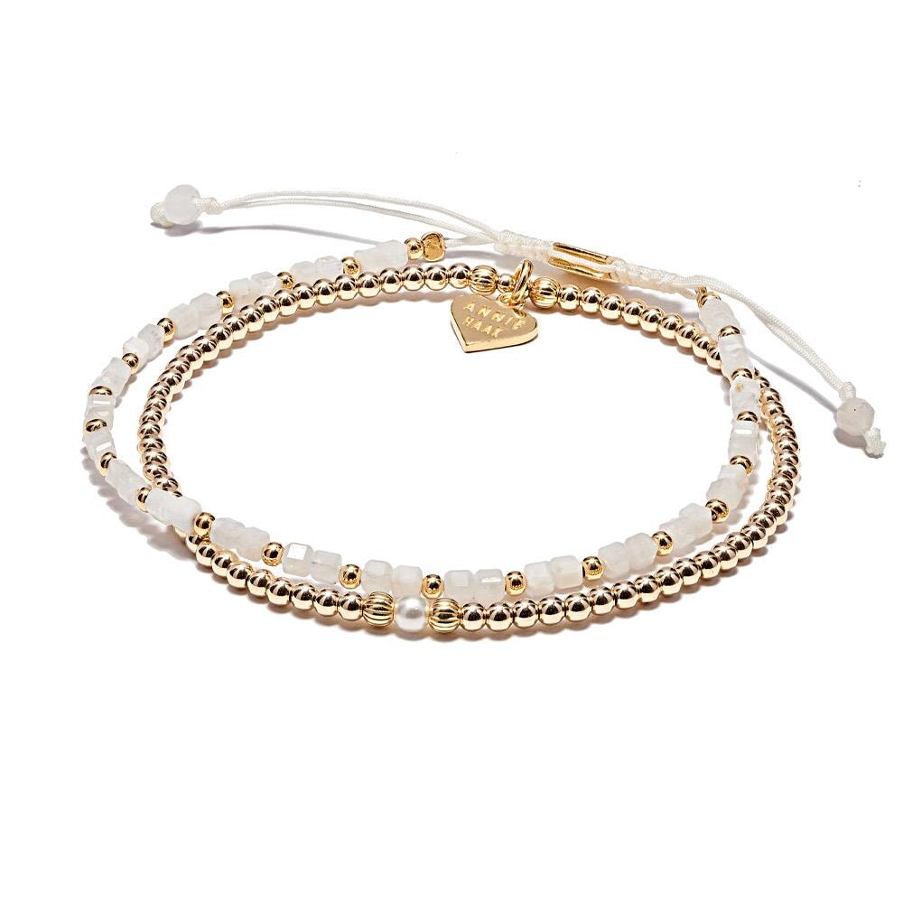 Moonstone Gold Plated Bracelet Stack - Annie Haak