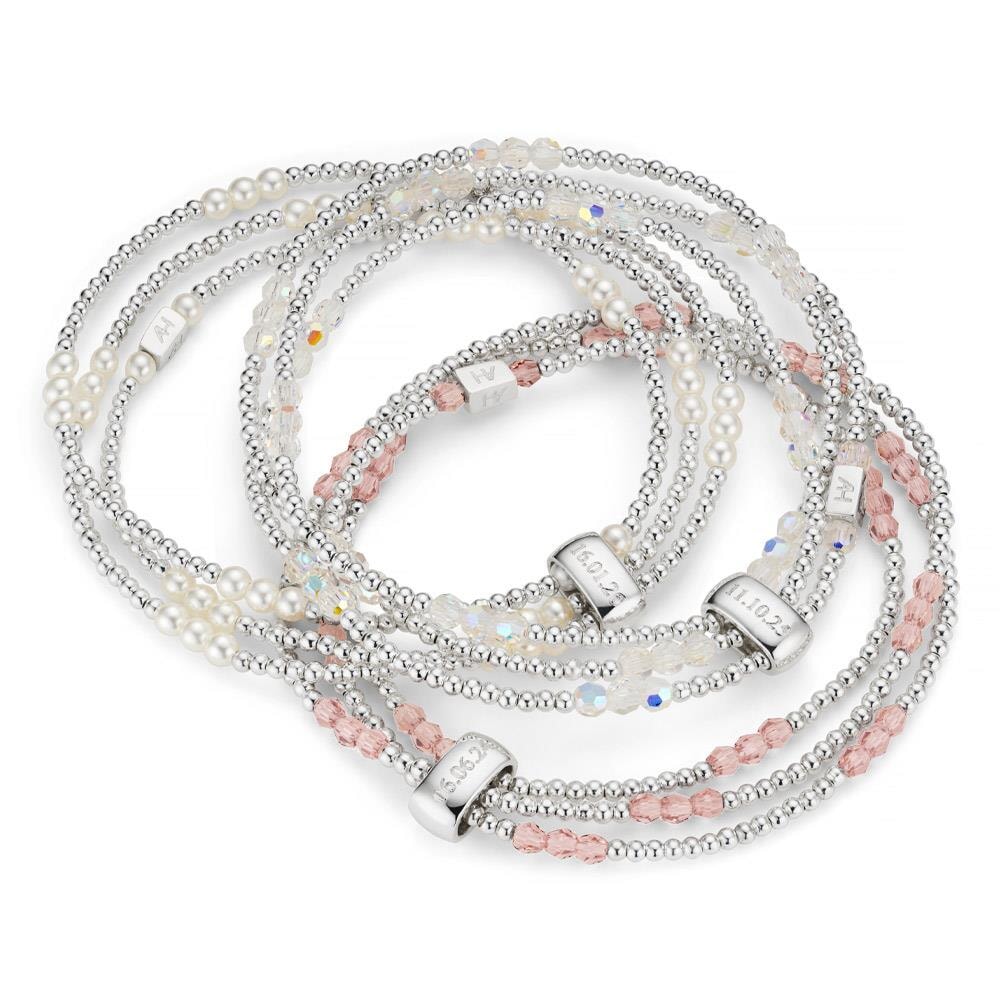 Personalised Looped Silver Bracelet with Crystals – Annie Haak