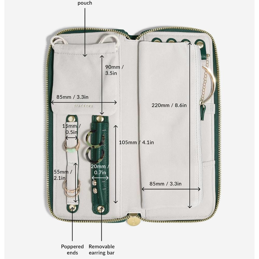 Stackers Jewellery Roll – Forest Green