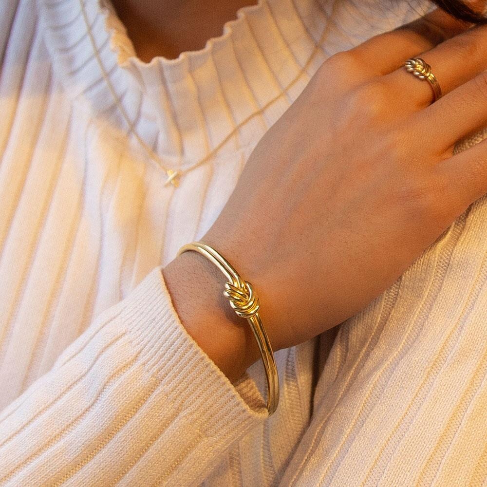 Lover's Knot Gold Plated Bangle