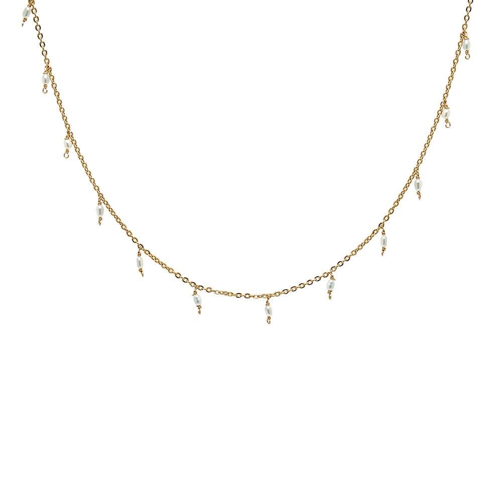 NU & MII Pearl Drop Gold Necklace