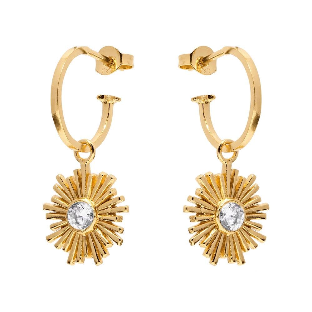 Orbit Gold Plated Hoop Earrings – Crystal – Annie Haak