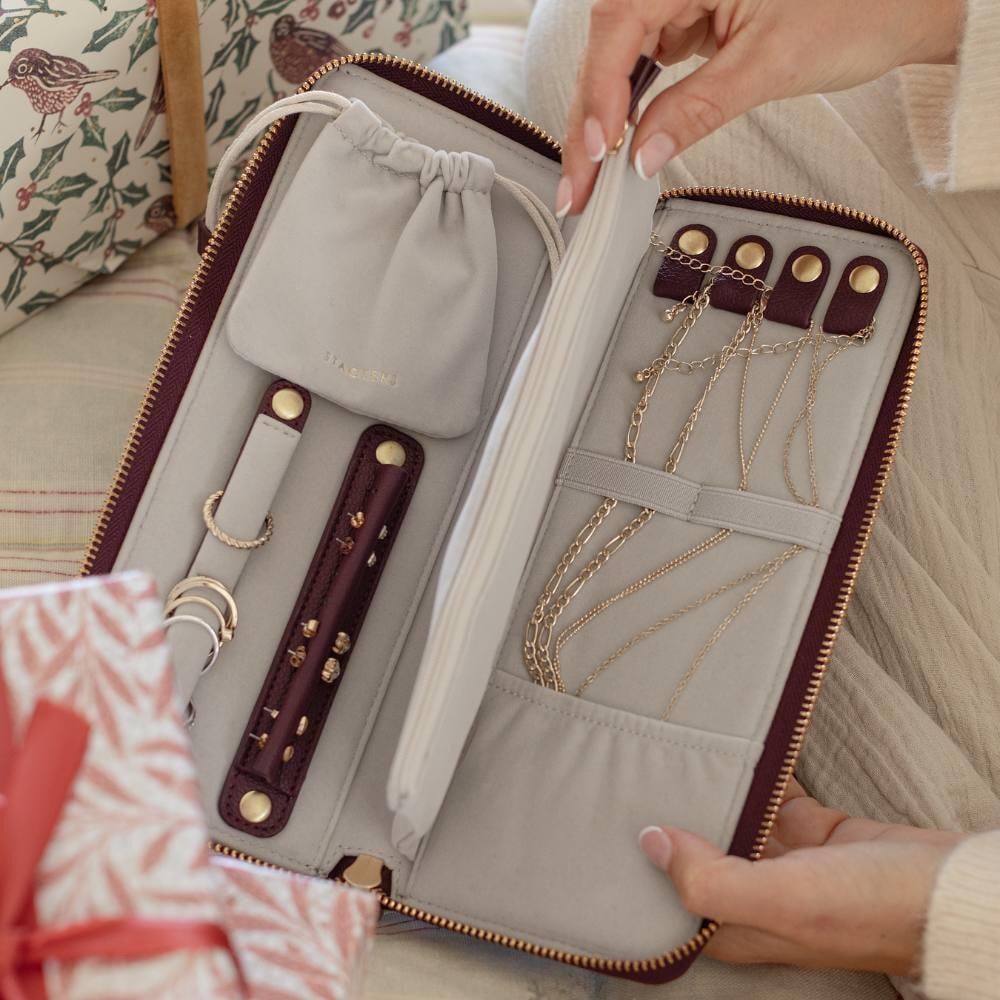 Stackers Jewellery Roll – Burgundy