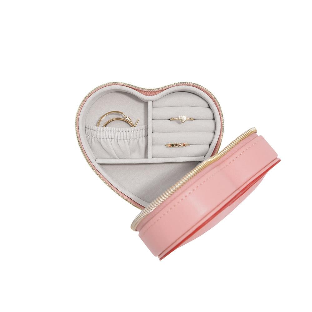 Stackers Pink Heart Travel Jewellery Box