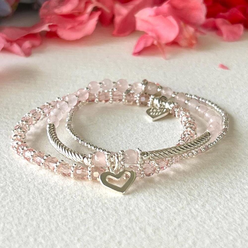 Beloved Silver and Pink Bracelet Stack - Annie Haak