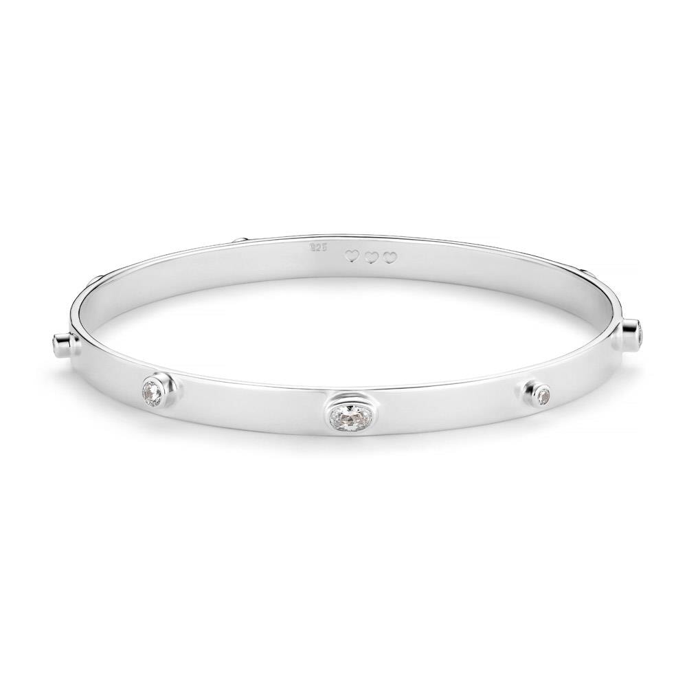 Allure Crystal Silver Bangle – Annie Haak
