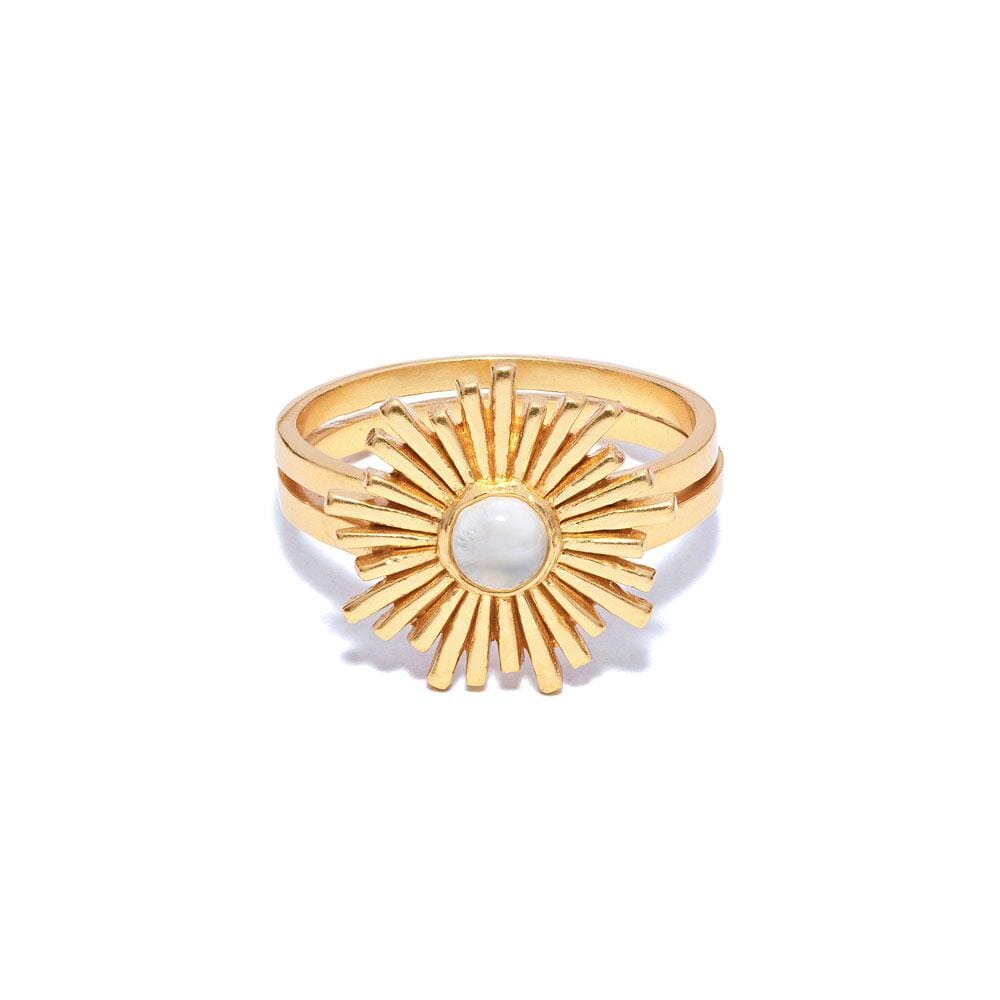 Gold Orbit Ring with Moonstone - Annie Haak