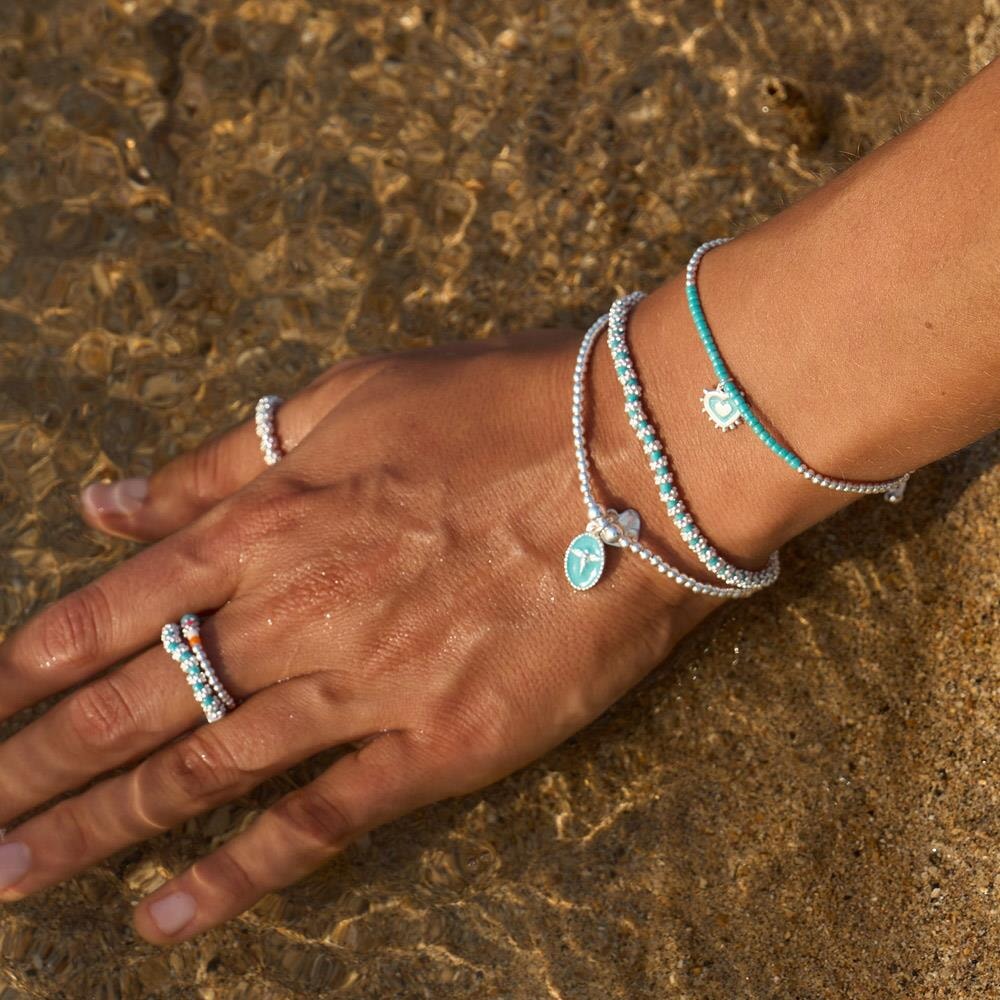 Enamel Heart Silver Friendship Bracelet – Annie Haak