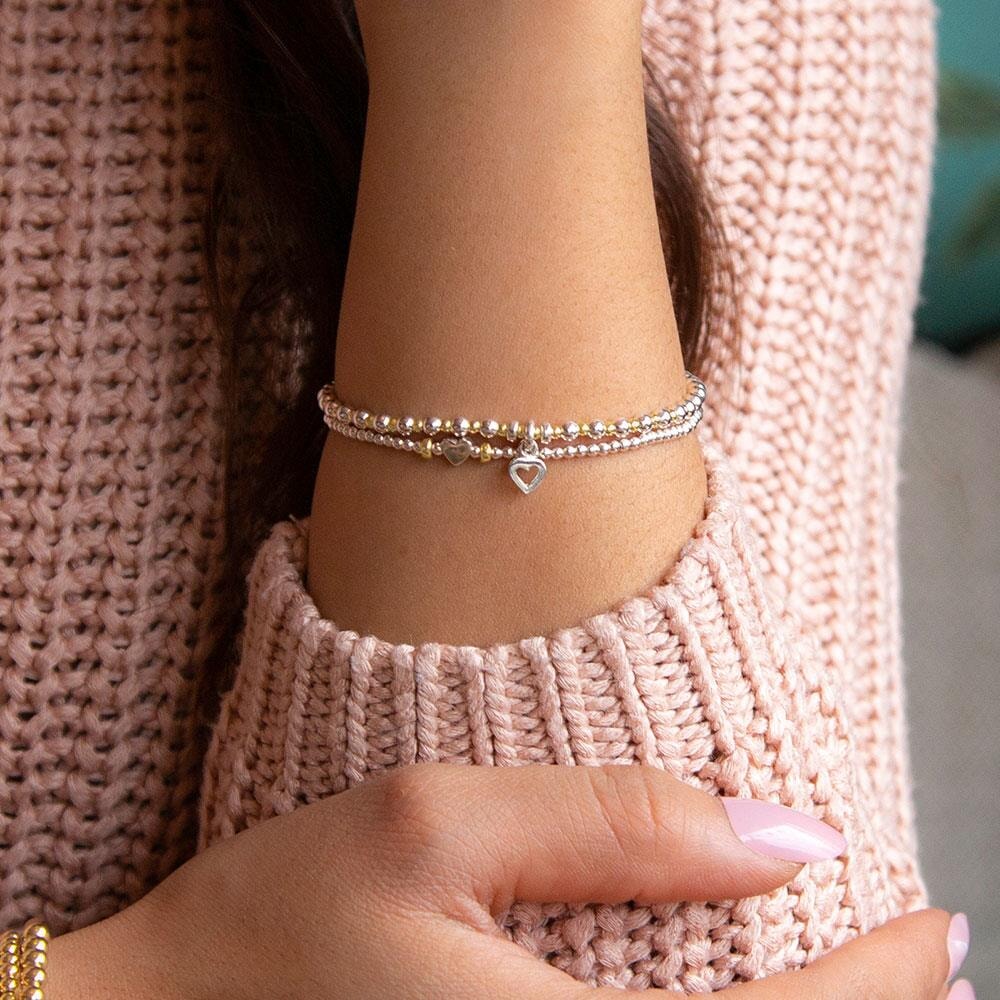 Love Bracelet Stack featuring Heart Charms