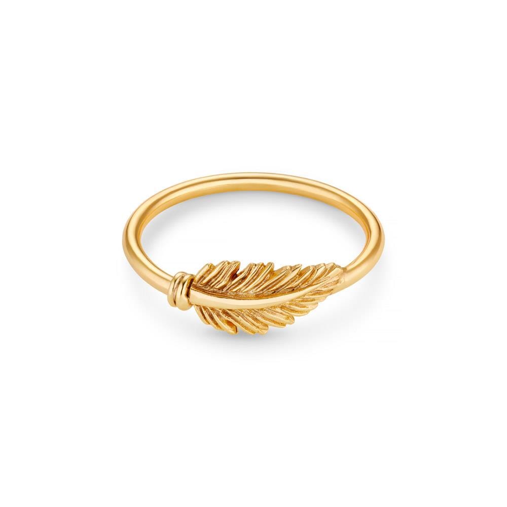 9ct gold feather ring store