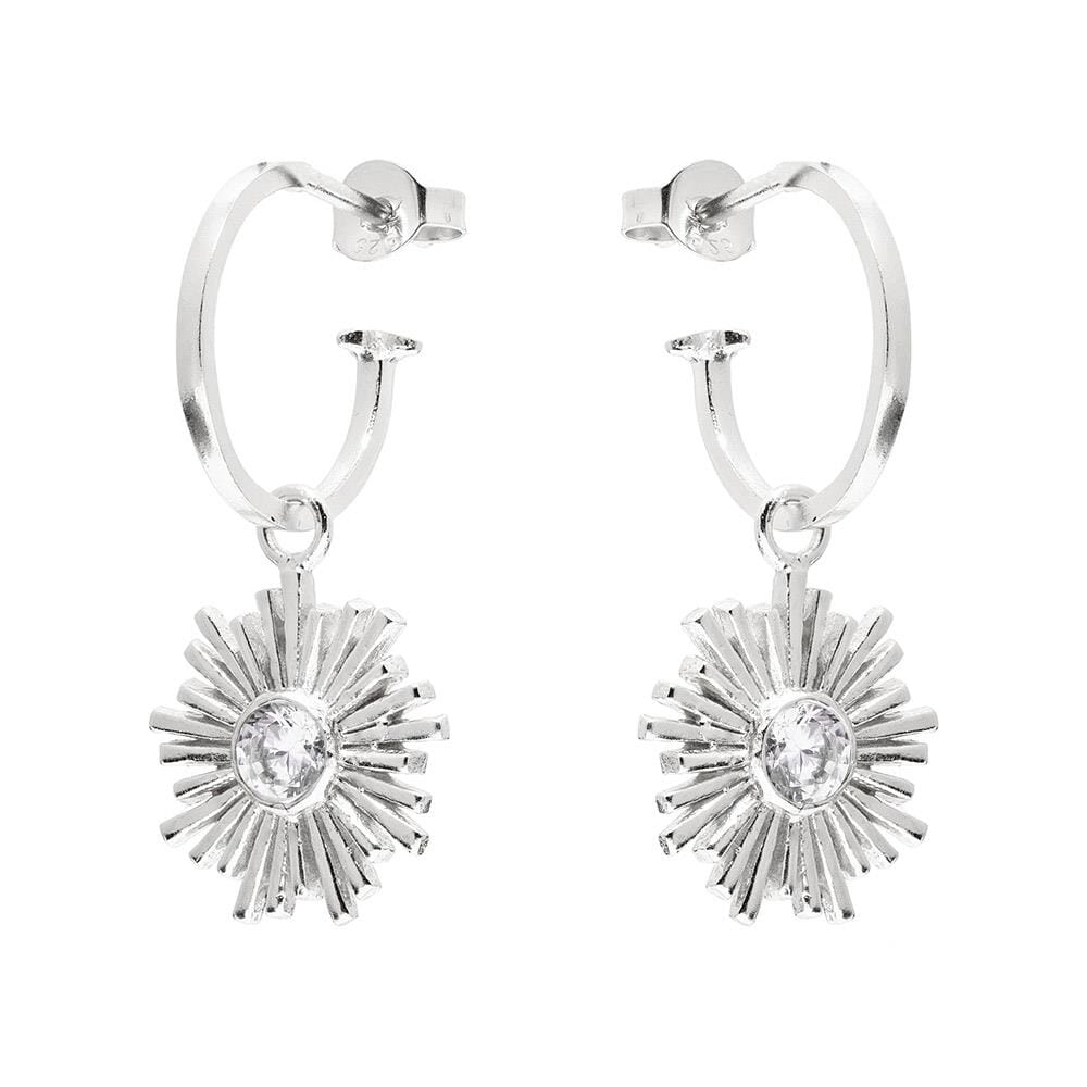 Orbit Silver Hoop Earrings – Crystal – Annie Haak